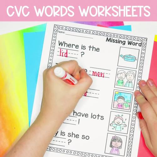 CVC Words Worksheets | No Prep Printable Phonics Worksheets | TPT