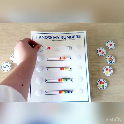 I Know My Numbers | Bead Counting 1–10 | Activity Sheet | Busy Binder