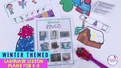 Winter Themed PUSH-IN Language Lesson Plan Guides by The Dabbling Speechie