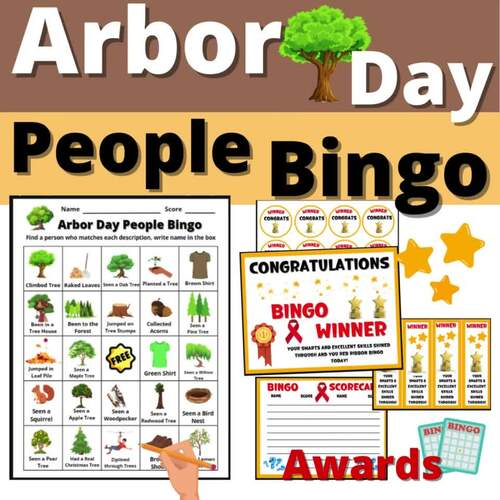 Arbor Day People Bingo Group Activity April Trees Resource No Prep