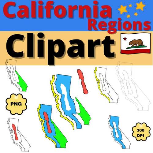 California State History Regions Clipart Set Resource by DadsDesigns