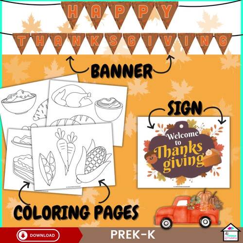 Thanksgiving Pretend Play Set for Kids – Printable Feast Activity