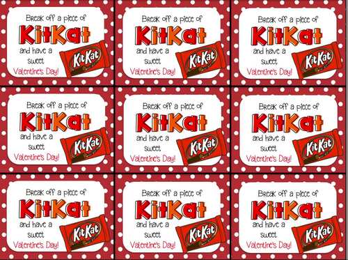 Kit Kat Valentine's Day Gift Tag-Break off a piece of KitKat | TPT
