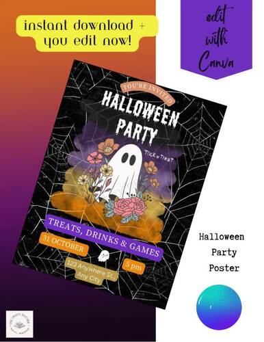 DIY Halloween Ghost Party | Template | Poster | Flyer by Crafty Teacher ...