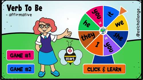 Verb to be - PowerPoint game (affirmative) | TpT