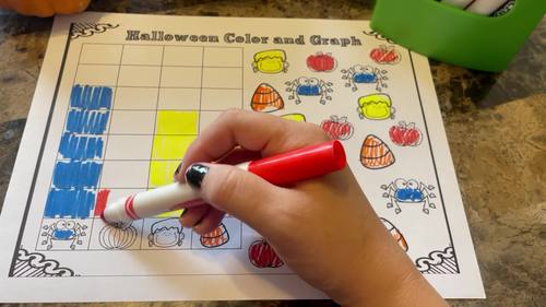 Halloween Math: Color & Graph by Rainbow of Books | TpT