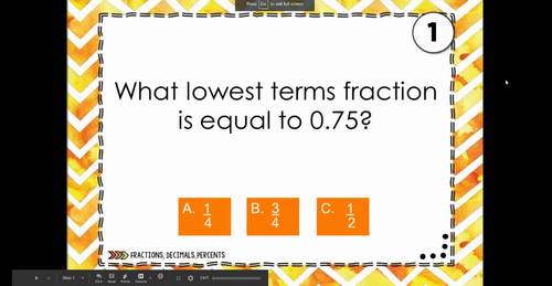 Fraction Decimal Percent Digital Math Task Cards and Quiz | TpT