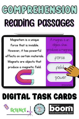 Magnetism Reading Comprehension Boom™ Cards by Primary Paisley | TPT