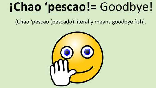 Cuban slang "Chao pescao"/ Argot cubano "Chao pescao" by Spanish for ...