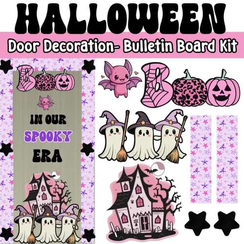 Retro Spooky Halloween Door Decorations Ideas Printable Activities for ...
