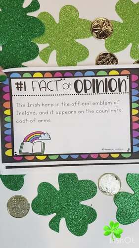 Fact and Opinion | St. Patrick's Day | Upper Elementary | Task Cards