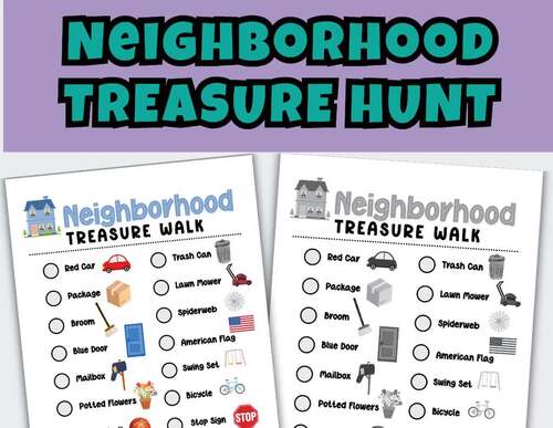 Outdoor Neighborhood Scavenger Hunt Project Lesson Elementary Middle ...