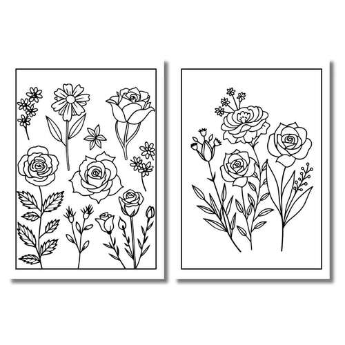 Cute Roses Coloring Pages, Coloring Sheets, Preschool, Worksheets