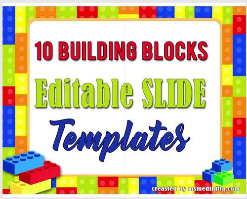 Building Blocks Editable Templates Slides. Back to School or Class ...