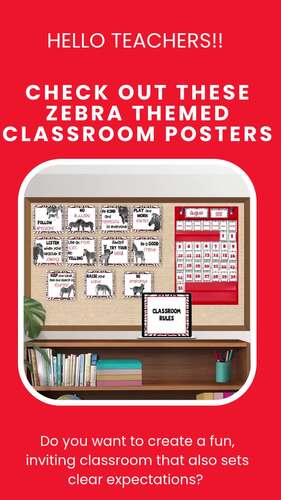 Zebra class rules & expectations posters + calendar-Back to School ...