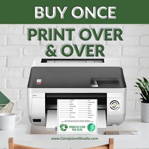 Earth Day 2-Level Word Unscramble Printable Game for Younger & Older Kids