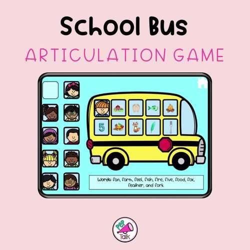 School Bus Articulation Activity BUNDLE by Pep Talk | TPT