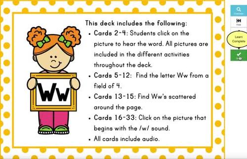 Letter Ww with Boom Cards™ | Digital by Just Julie Shop | TPT