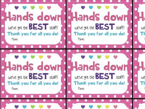 Cute Lip Balm & Hand Sanitizer (Lotion) Staff Appreciation Gift Tag BUNDLE