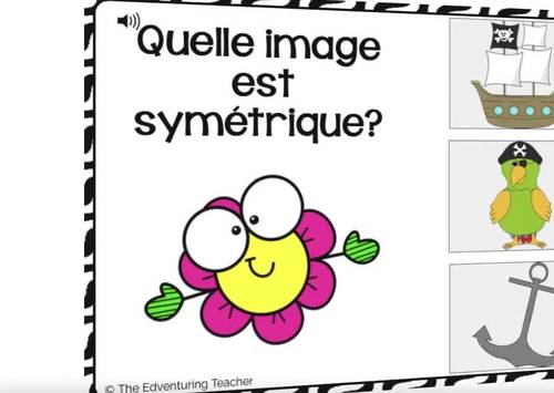 French Symmetry Digital Task Cards Boom Cards by The Edventuring Teacher
