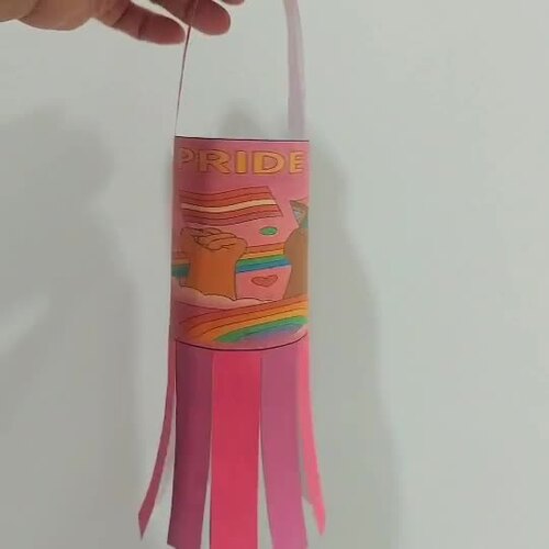 Pride Month Craft Windsock /Color the LGBTQ pride flag in an artistic style