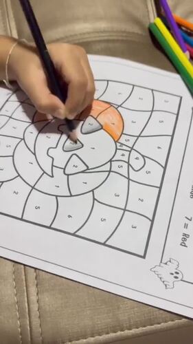 Halloween Color by Number Worksheets (5 Pages + Answer Keys) by Teerux ...