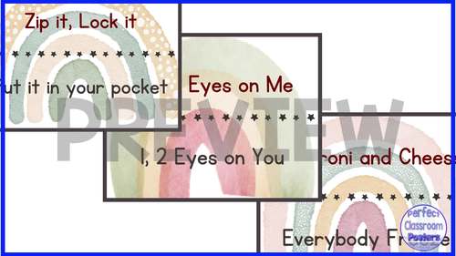 Classroom Call-Backs, Call & Response Posters, Attention Grabbers, Boho ...