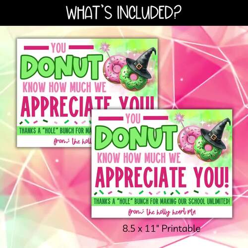 Wicked Donut Teacher Appreciation Week Theme Poster Sign, Doughnut Oz ...