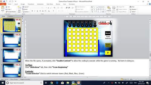 Four in a Row - 4 Team PowerPoint Trivia Template by Mathy Techy
