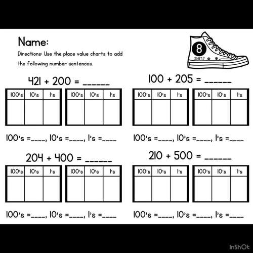 Place Value Addition Strategies: 3-Digit Addition Worksheets + Task Cards