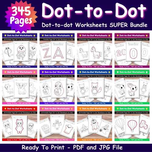 Dot-to-Dot / Connect the Dots Worksheets Mega Bundle, Printable Worksheets