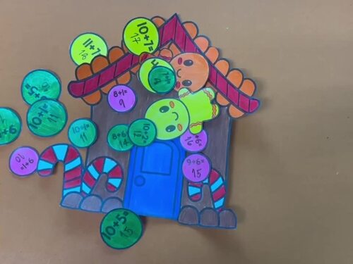 Gingerbread House Addition to 20 Math Craft | Gingerbread House Math Craft