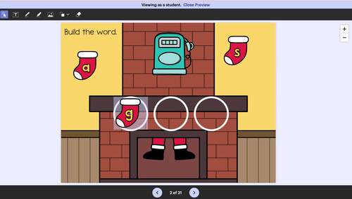 Christmas Phonics CVC Short A Word Building Google Slides by Prepped in ...
