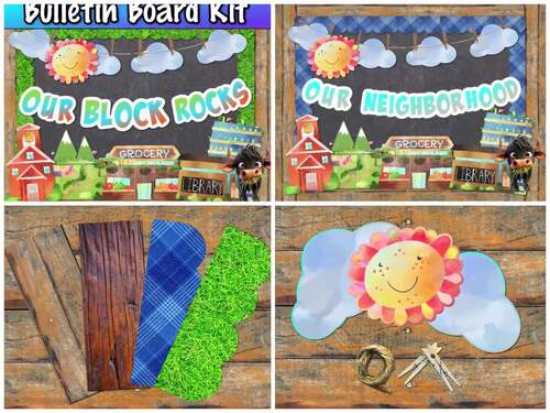 Neighborhood Bulletin Board Kit Preschool Community Helpers Social Studies