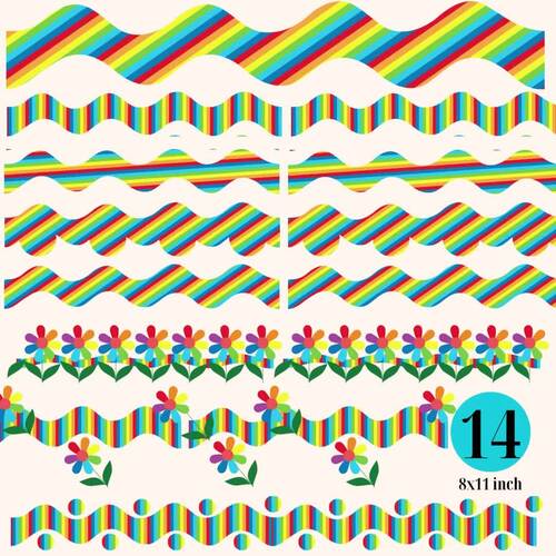 Colorful Rainbow Clipart Borders - Rainbow Clip Art Frames PNG | TPT