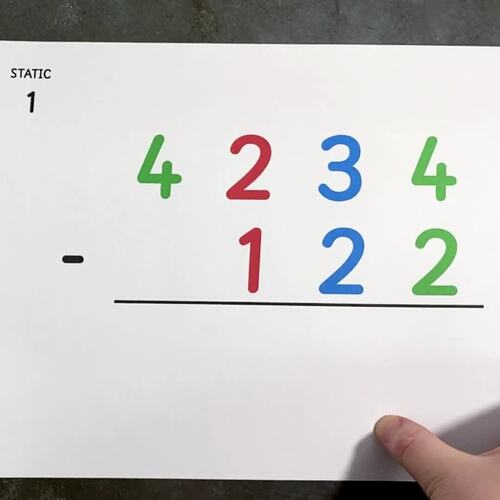 Montessori Math 4 Digit Subtraction Problems, Golden Beads Task Cards ...