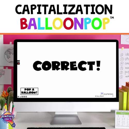 4th Grade Capitalization Digital Grammar Review Games BalloonPop™