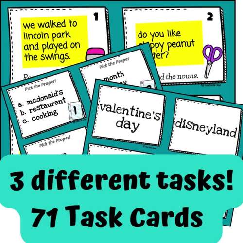 Common and PROPER Noun Task Cards Activities BUNDLE Anchor Charts ...