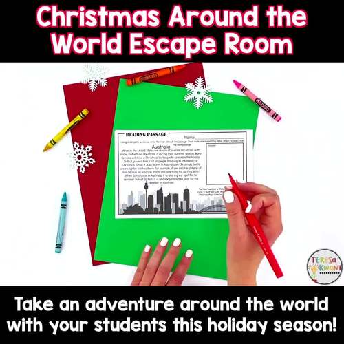 Christmas Around the World Escape Room Main Idea & Details by Teresa Kwant