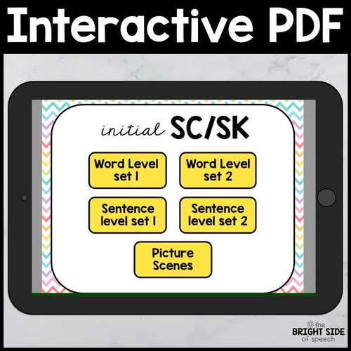 Initial SC/SK Blends No-Print Articulation Flashcards + BOOM cards
