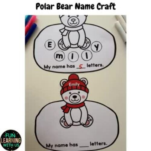 Polar Bear Name Crafts Welcome back from After Winter Break Activity