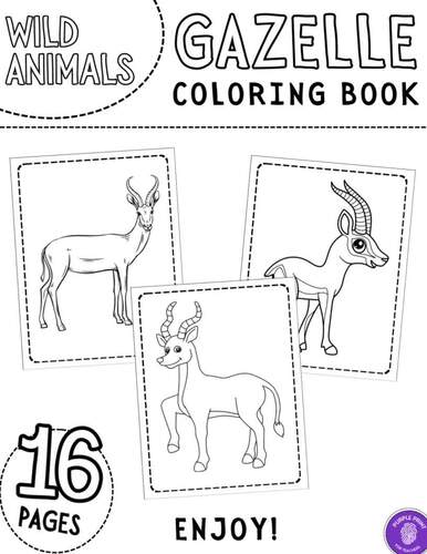 Wild Animals Coloring Book Animals in the wild "Gazelle" Coloring ...