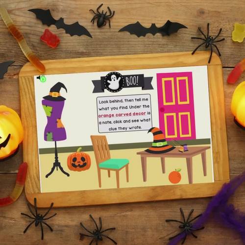 Halloween Making Inferences Escape Room Boom Deck by Little Beacon