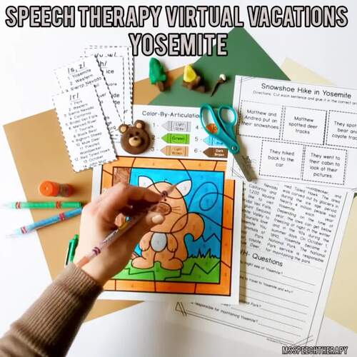 Speech Therapy Virtual Vacation Yosemite MIXED GROUPS, Articulation ...