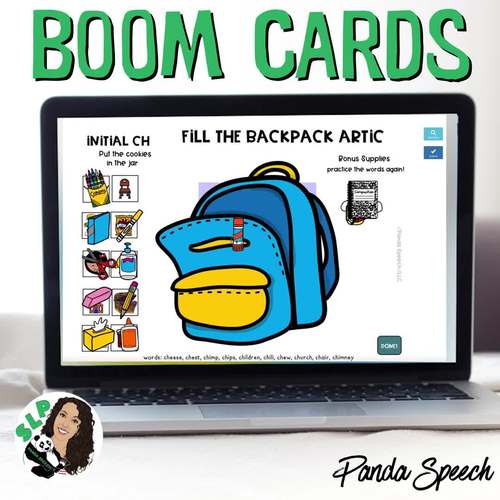Fill the Backpack Articulation BOOM Cards: Early Sounds for speech therapy: