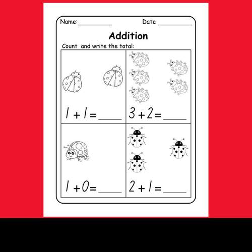 Spring Ladybug Addition Worksheets | Fun Insects Math Practice Within 5