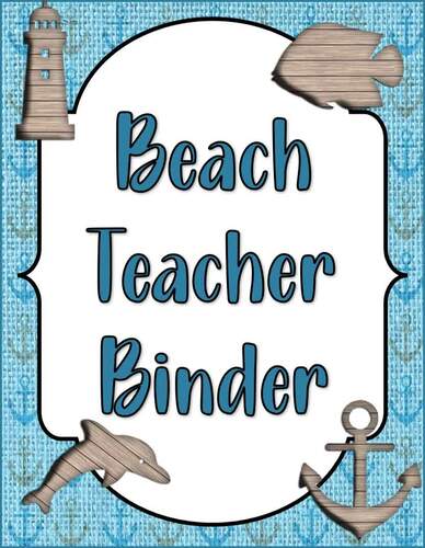 Beach Teacher Binder Section Labels (Rustic) *Editable* by Cindy's ...