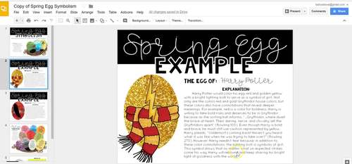Spring Egg Symbolism Writing: An Easter and Spring writing for any text!