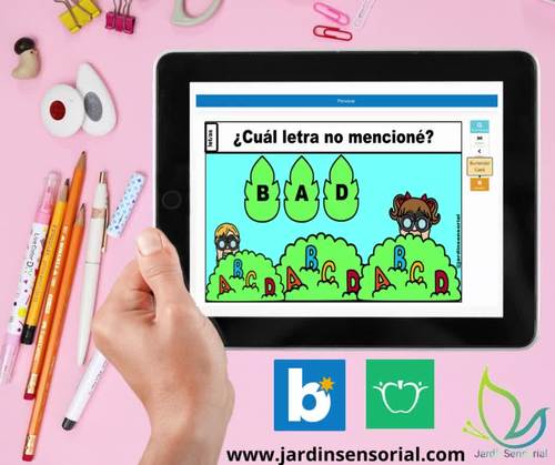 FUGA DE LETRAS "BOOM CARDS" by Jardin Sensorial | TPT