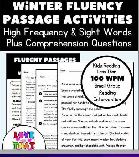 Winter Oral Reading Fluency Passages Strategies 2nd and 3rd Grade ...